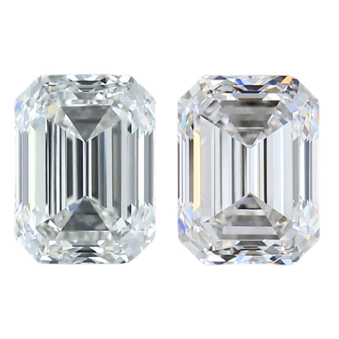 Elegant 2.07ct Double Excellent Ideal Cut Pair of Square Diamonds -GIA ...