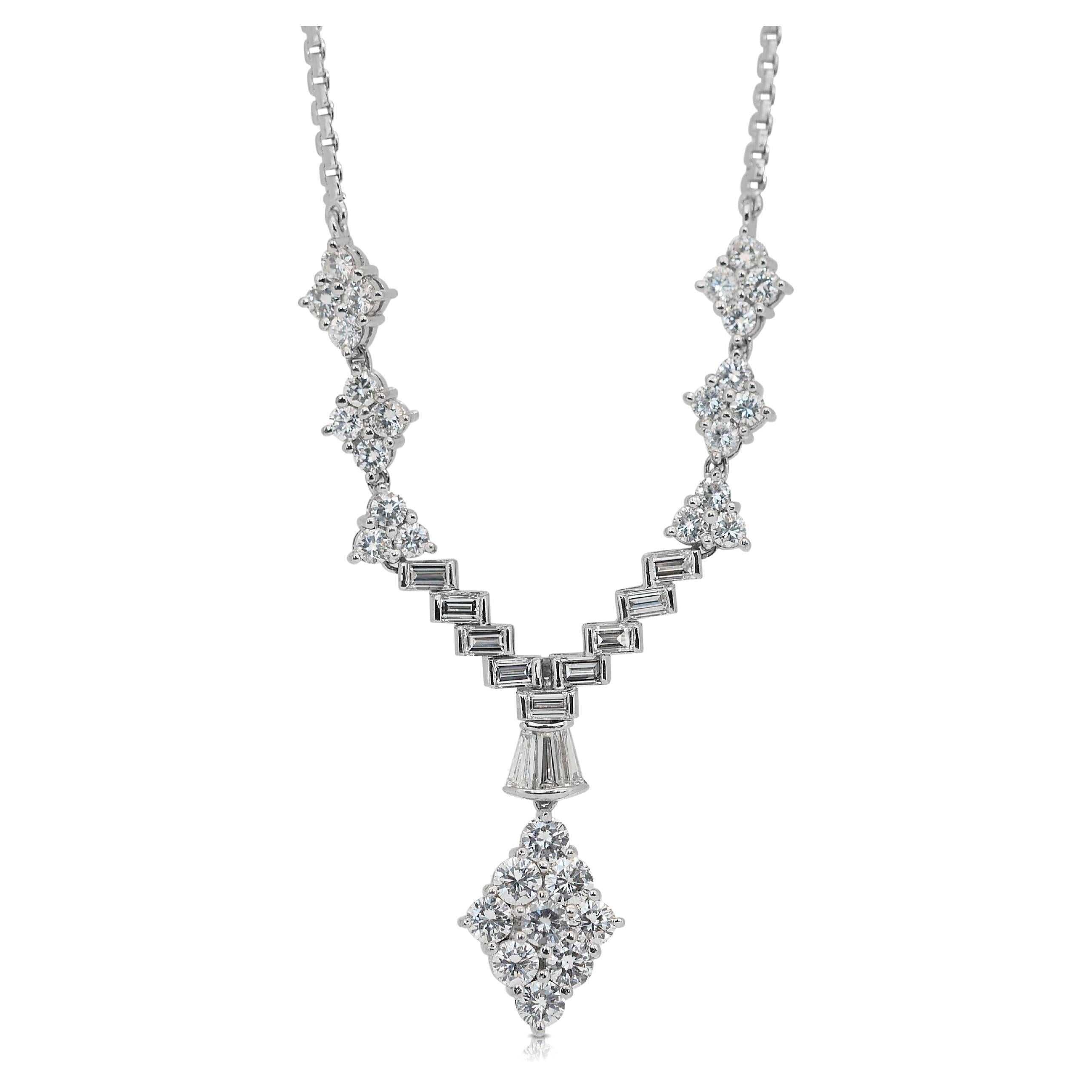 Important Diamond Drop Necklace 48 Carats 18K White Gold For Sale at ...