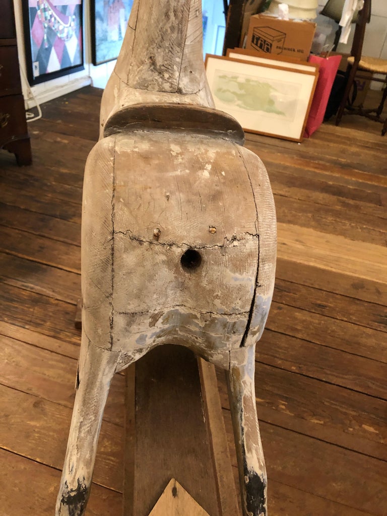 Captivating Distressed Antique Folk Art Children's Hobby Horse Toy at ...