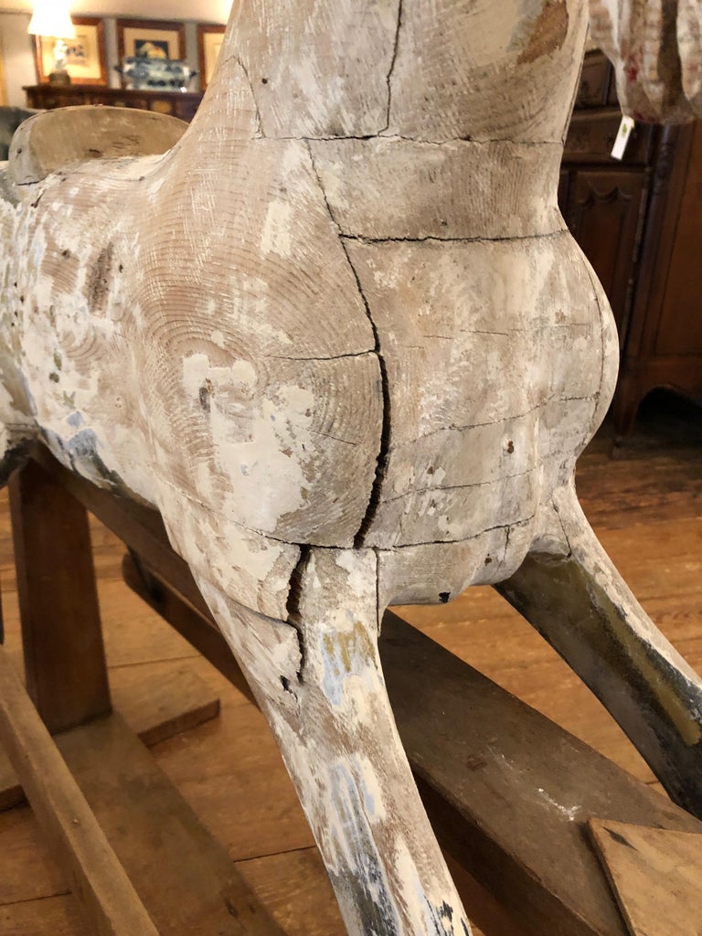 Captivating Distressed Antique Folk Art Children's Hobby Horse Toy at ...