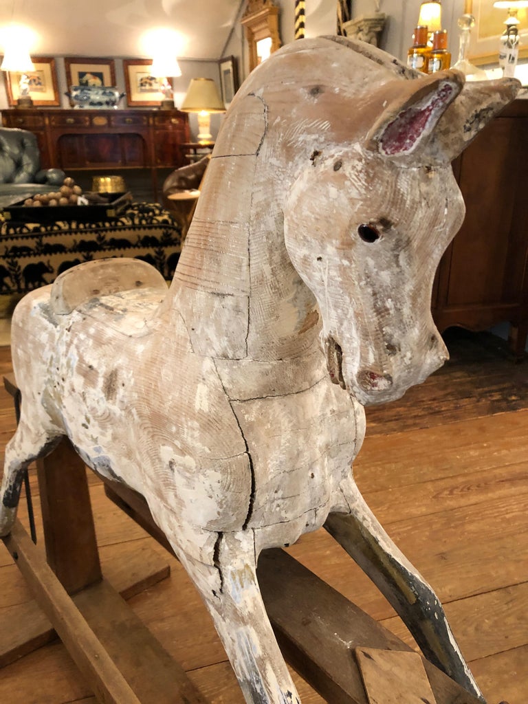 Captivating Distressed Antique Folk Art Children's Hobby Horse Toy at ...