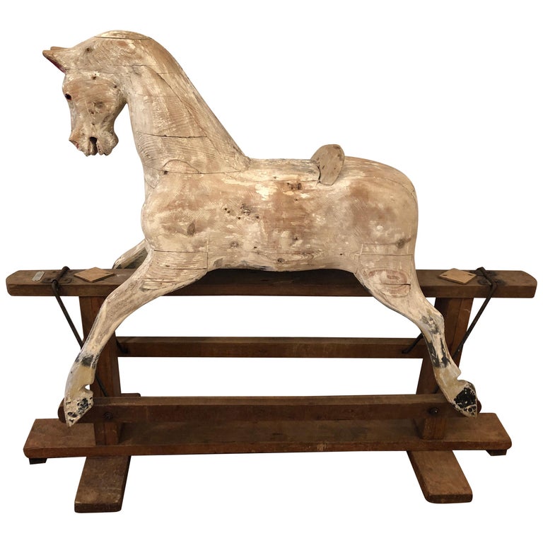 Captivating Distressed Antique Folk Art Children's Hobby Horse Toy at ...