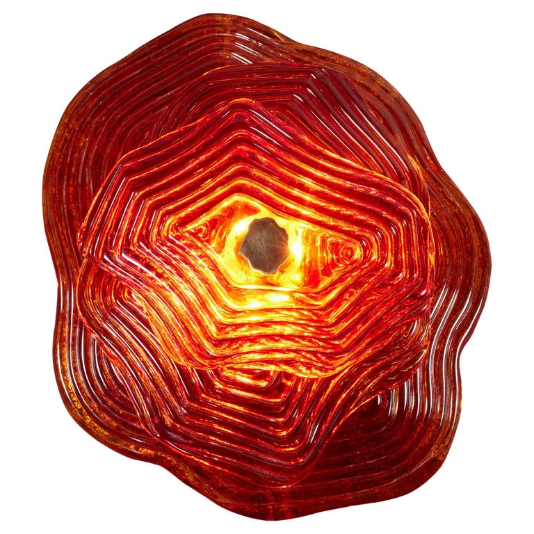 Capucine Sconce Composed of Amber Glass Tiles by Laura Gonzalez For ...