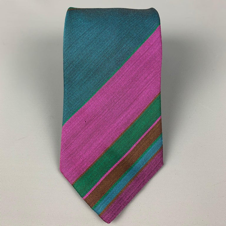 CAPWELL'S Multi-Color Stripe Wool Blend Tie For Sale at 1stDibs
