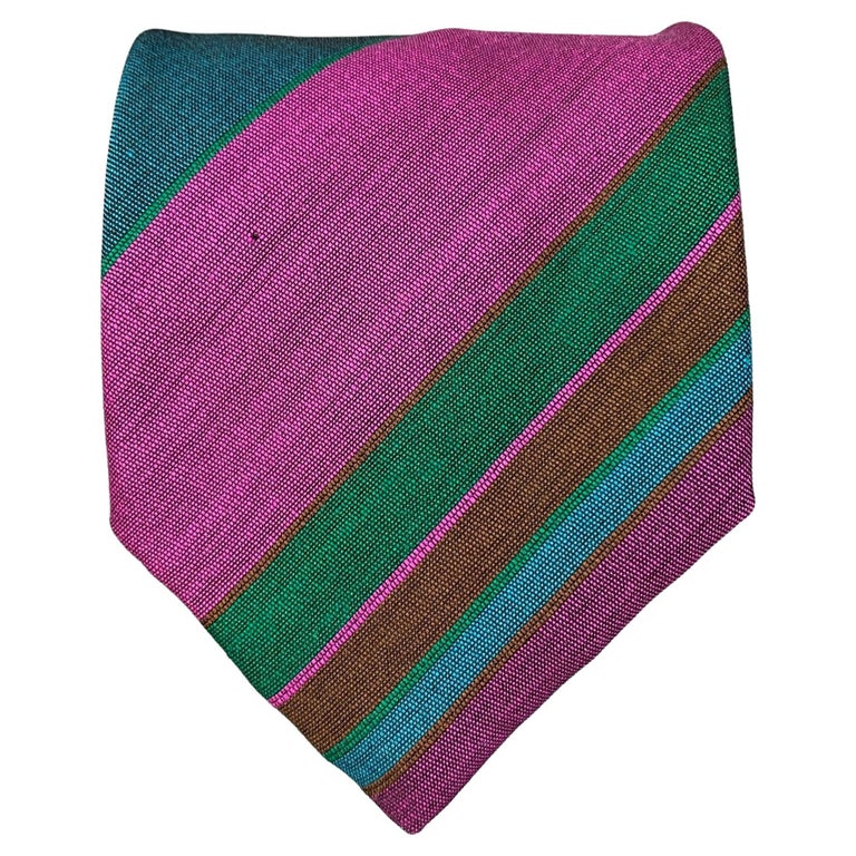 CAPWELL'S Multi-Color Stripe Wool Blend Tie For Sale at 1stDibs