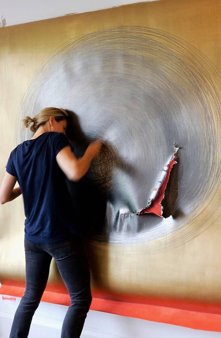 Carali McCall - Carali McCall, Work no. 1 (Circle Drawing) Gold/Red ...