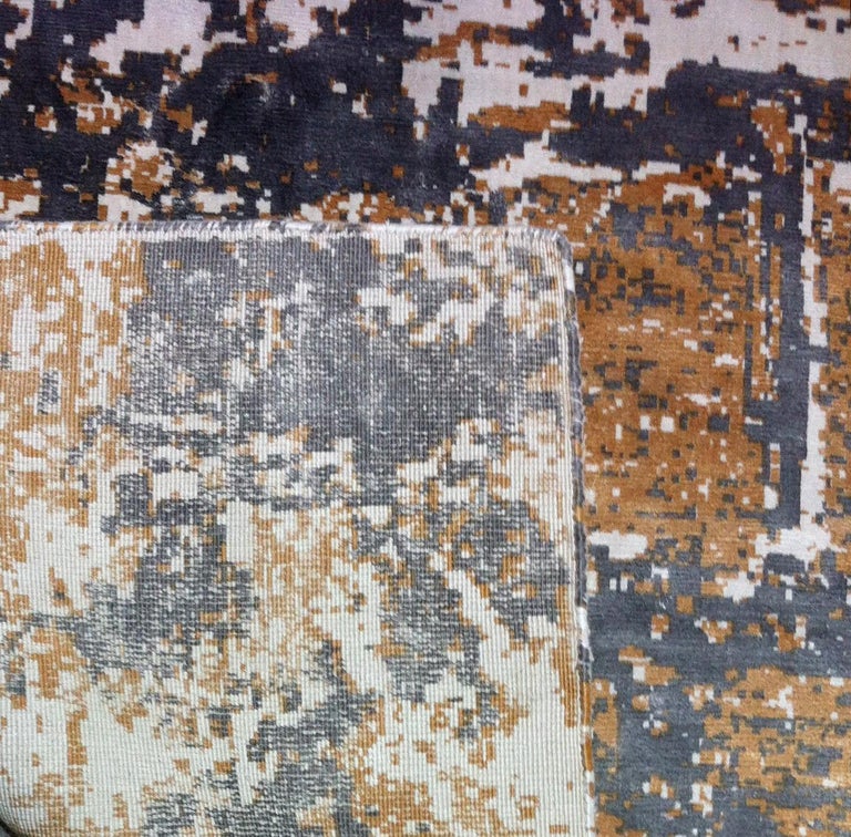 Caramel, Charcoal and Ivory Abstract Area Rug For Sale at 1stDibs ...
