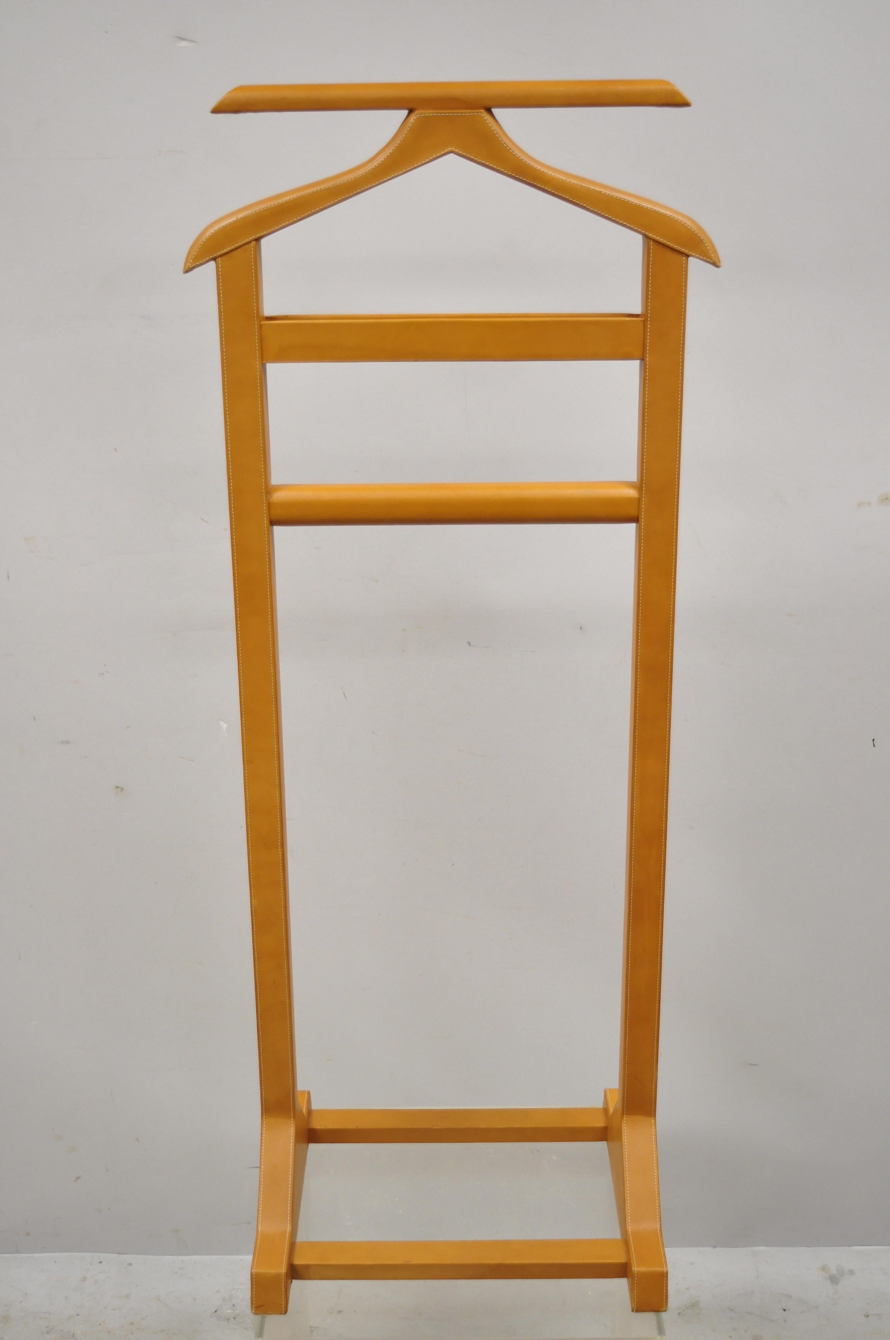 Caramel Stitched Saddle Leather Gentleman's Clothing Suit Valet Butler ...