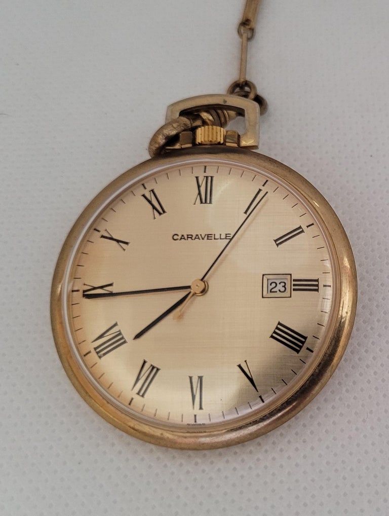 Caravelle Pocket Watch Working Swiss 17 Jewel Model 8222 Vintage 1960s ...