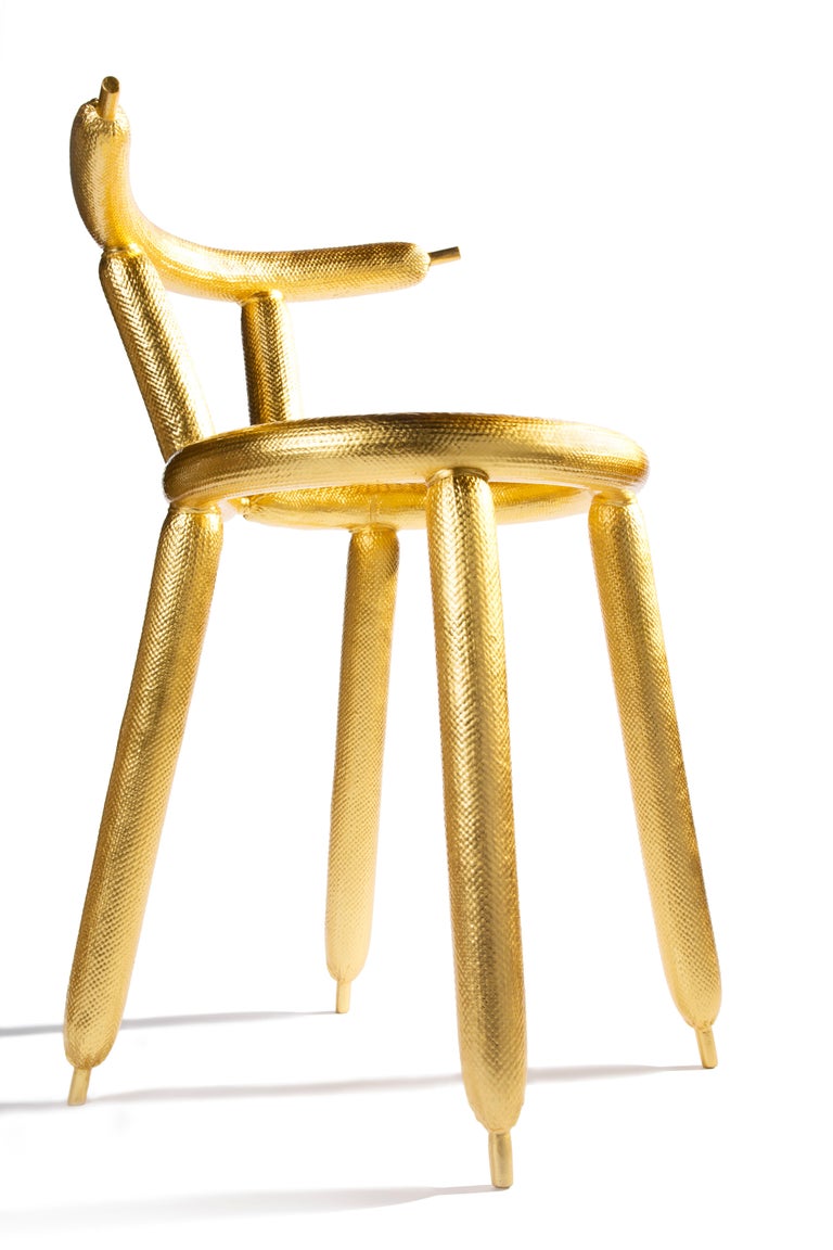 Carbon Balloon Chair Gold, by Marcel Wanders, 2013, Limited Edition #2/ ...