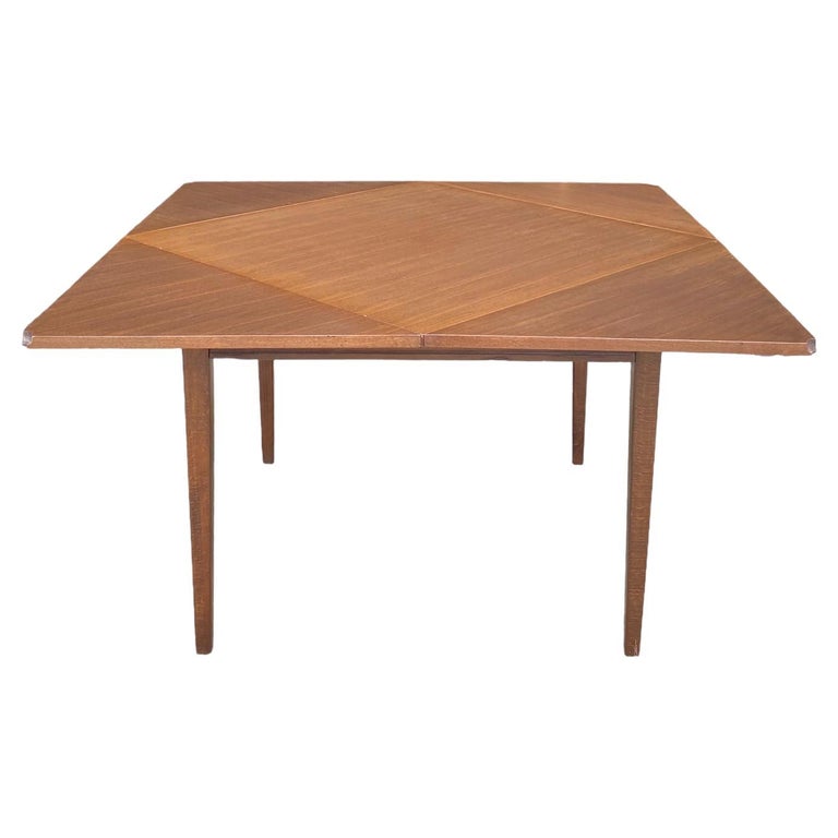 Card Dining Table with Envelope Triangular Leaves For Sale at 1stDibs