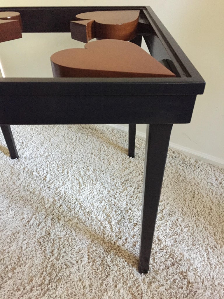 Card Table or Game Table Handcrafted with Spade Club Diamond Heart ...