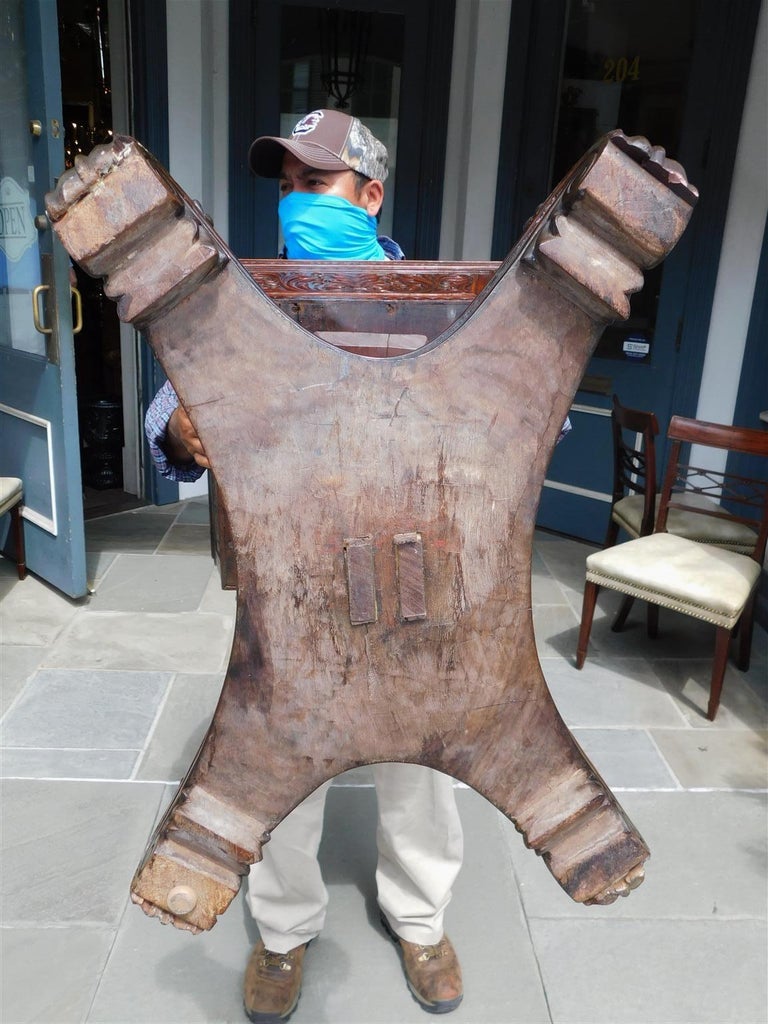 Caribbean Mahogany Hinged Pedestal Tea Poy with Foliage Carvings, Circa ...