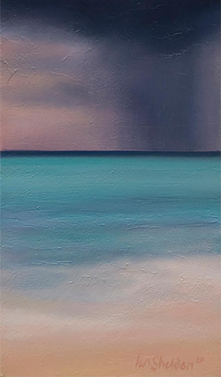 "Caribbean Sky Slice" Blue, Azure Sea Oil on Canvas by Storm Chaser Ian ...