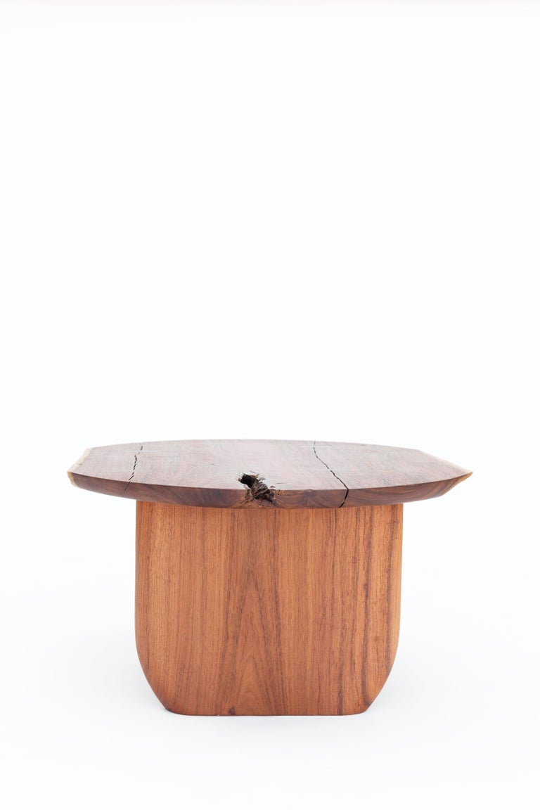 Caribbean Walnut Tropical Solid Wood Round Coffee Table For Sale at 1stDibs