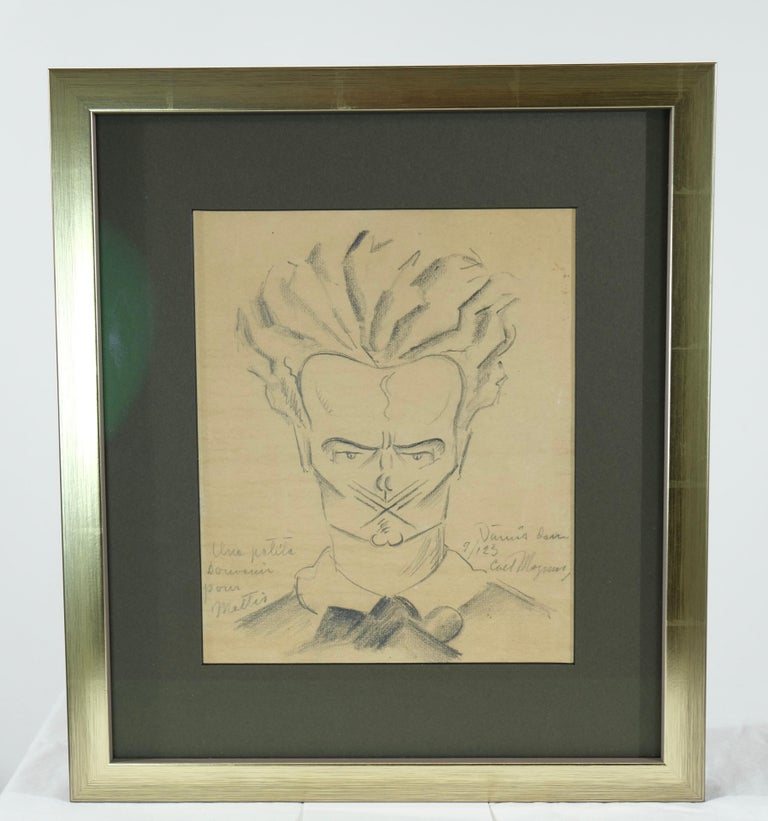 Dessin de caricature d'August Strindberg, par Carl Magnus Lindquist En ...