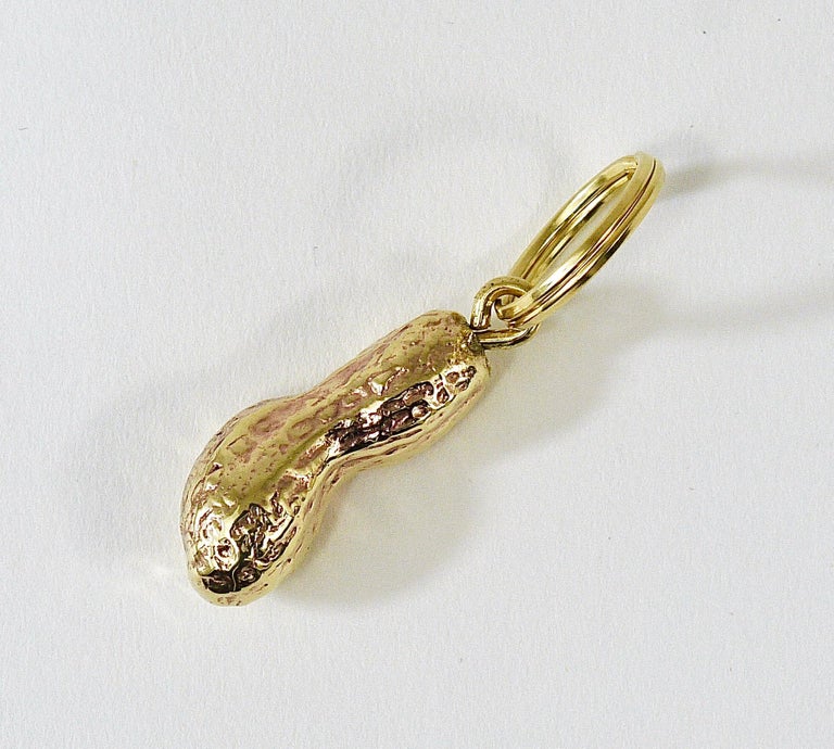 Carl Auböck Handcrafted Midcentury Peanut Brass Figurine Key Ring Chain ...