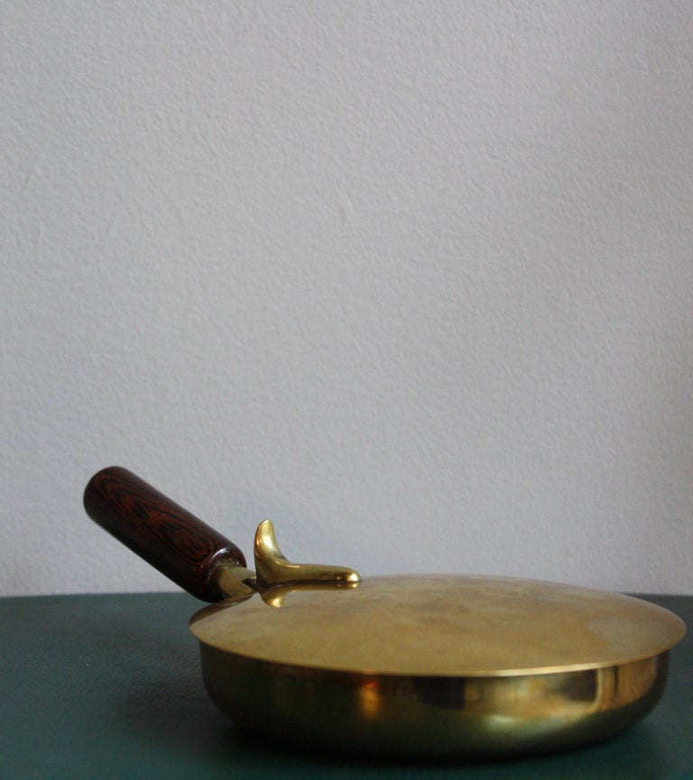 Carl Auböck II Large Lidded Brass Ashtray with Wenge Wood Carrying ...