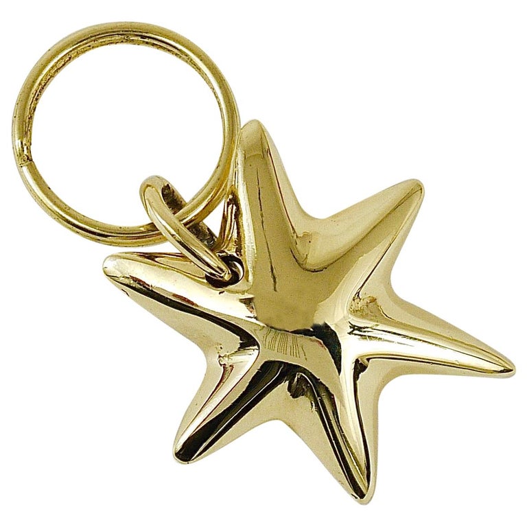 Carl Auböck Midcentury Brass Star Sea Star Starfish Key Ring Chain ...