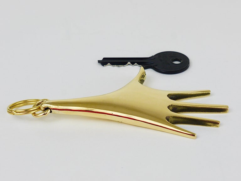 Carl Auböck Midcentury Very Large Hand Figurine Key Ring Chain Holder ...