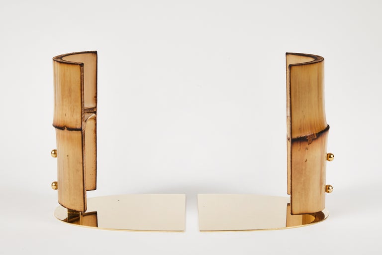 Pair of Carl Auböck Model #1937 'Bamboo' Bookends For Sale at 1stDibs
