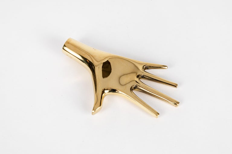 Carl Auböck Model #4223 'Hand' Brass Paperweight For Sale at 1stDibs
