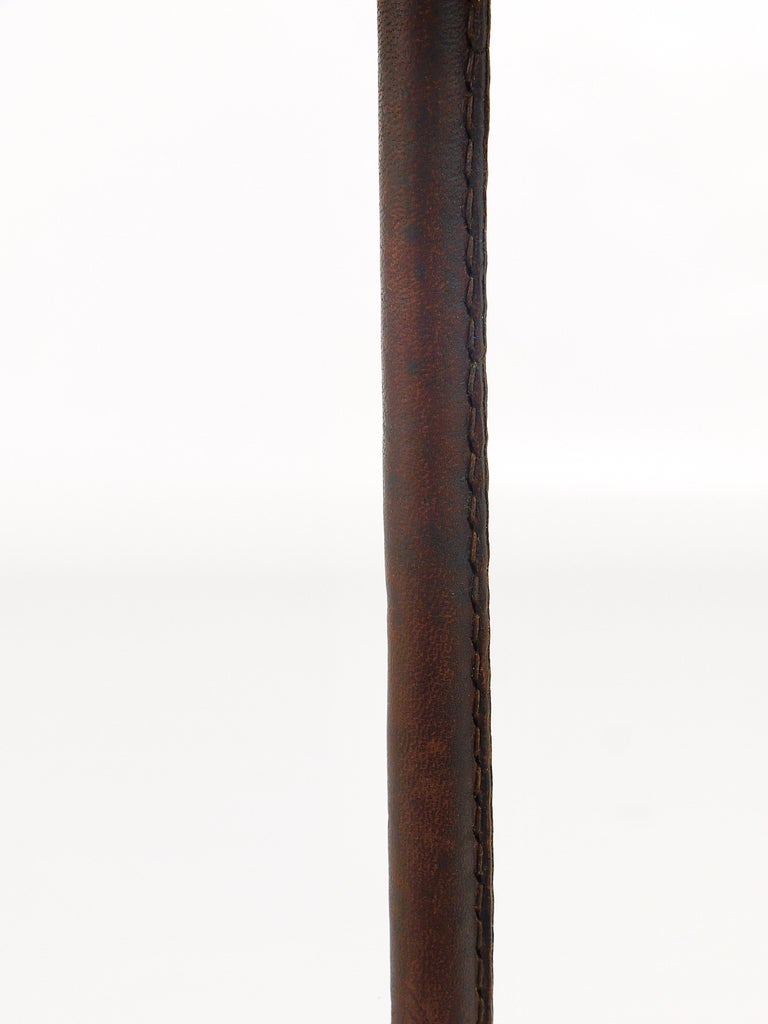 Carl Aubock Modernist Walnut Leather Candlestick Candle Holder, Austria ...