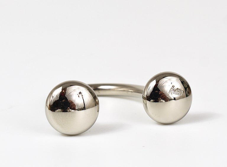 Carl Auböck Nickel Plated U-Shaped Brass Key Ring Chain Holder Knopferl ...