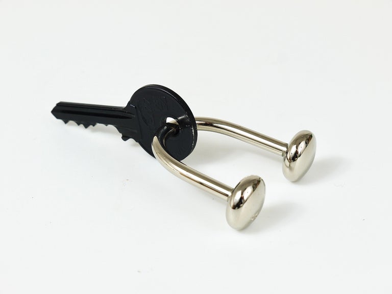 Carl Auböck Nickel Plated U-Shaped Brass Key Ring Chain Holder Knopferl ...