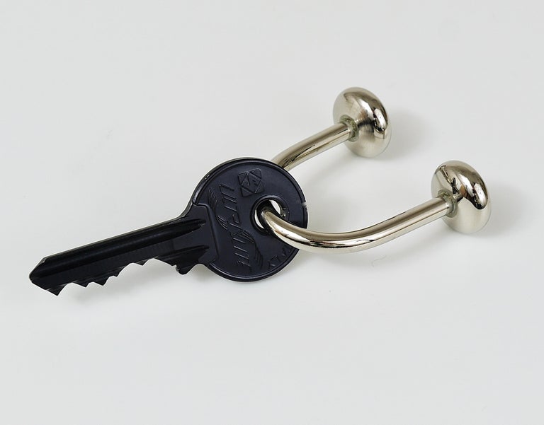 Carl Auböck Nickel Plated U-Shaped Brass Key Ring Chain Holder Knopferl ...