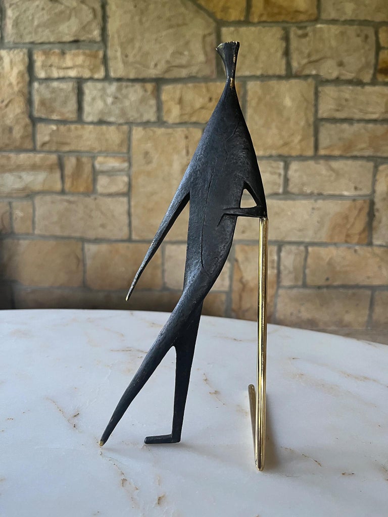 Carl Aubock Sculpture "Man With Stick" 4060 For Sale at 1stDibs