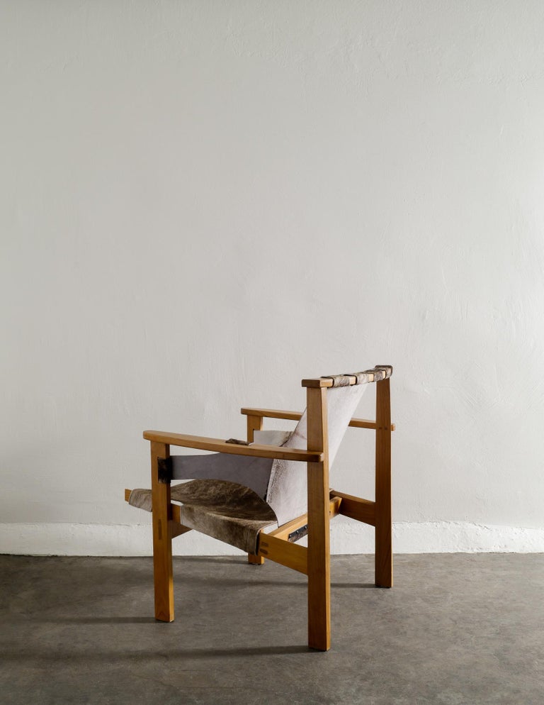 Carl-Axel Acking "Trienna" Arm Chair in Oak and Cow Hide Produced in ...