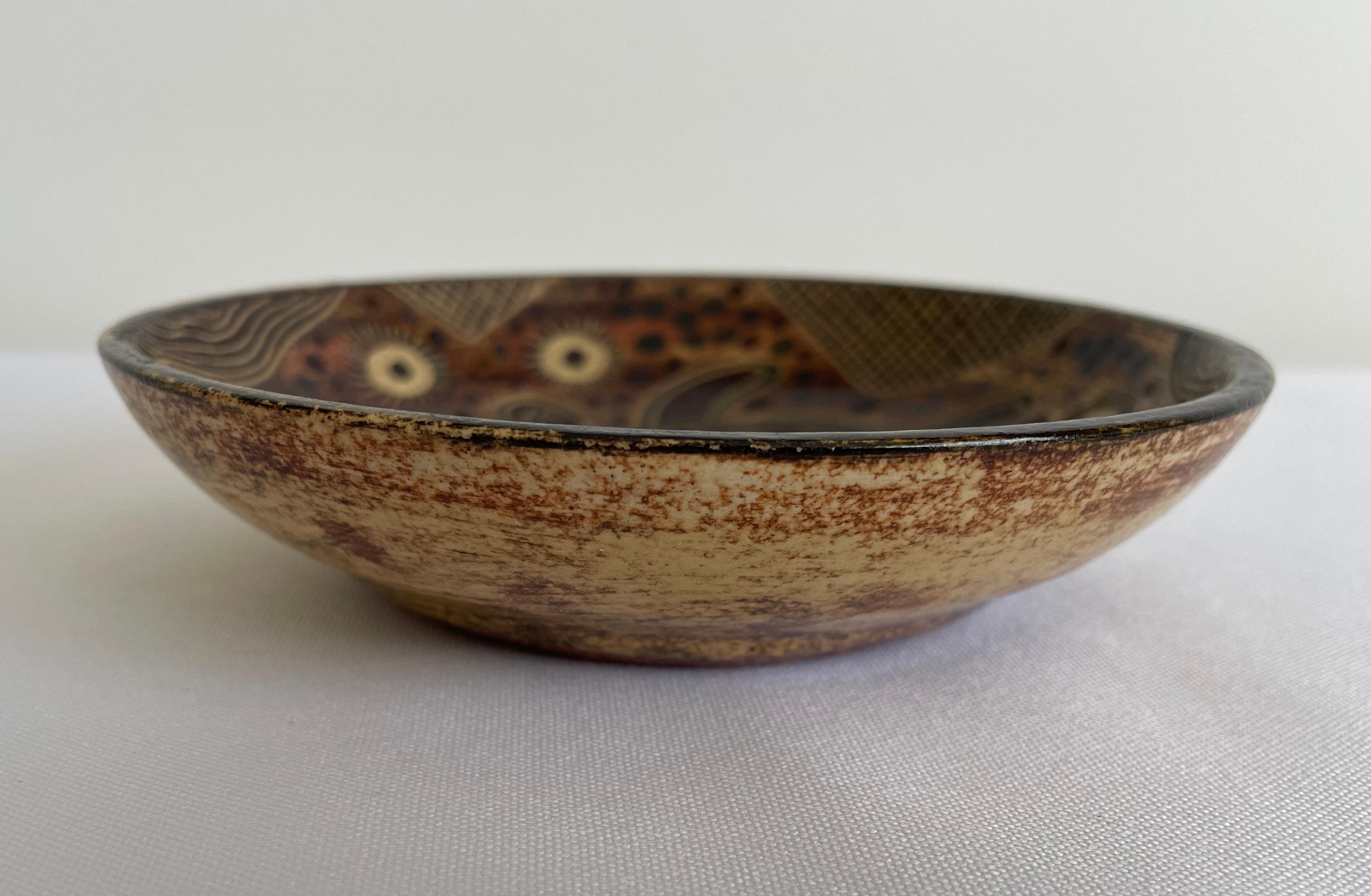 Carl Cooper (Australian) Pottery Dish, Incised Lizard, Stingray and ...