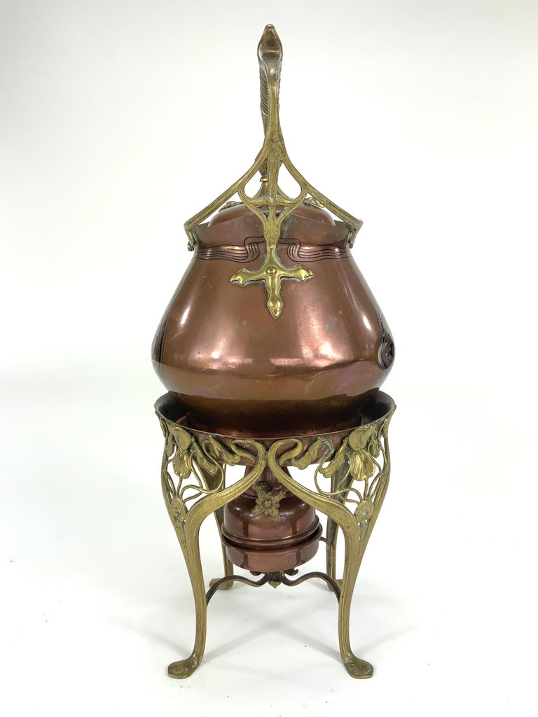 Carl Deffner Art Nouveau Copper Tea Kettle on a Comfort, circa 1895 ...