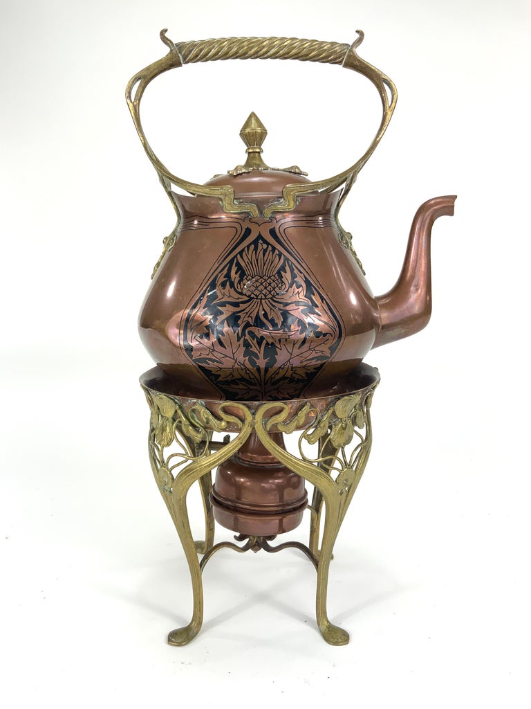 Carl Deffner Art Nouveau Copper Tea Kettle on a Comfort, circa 1895 ...