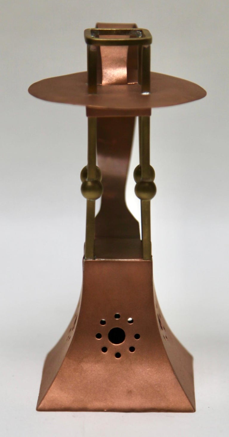 Carl Deffner, Esslingen Arts and Crafts Copper and Brass Candleholder ...