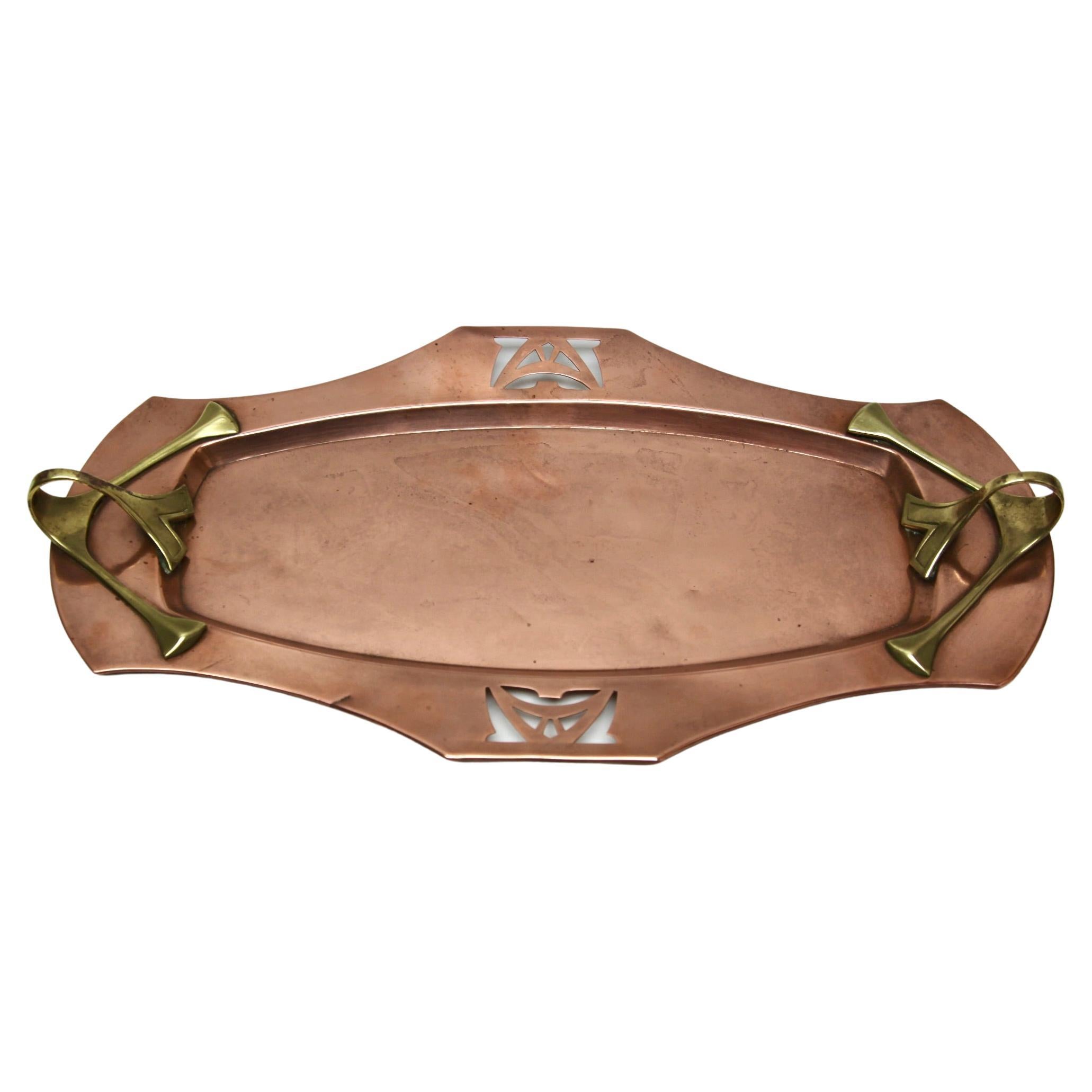 Carl Deffner, Esslingen Arts and Crafts Copper and Brass Candleholder ...