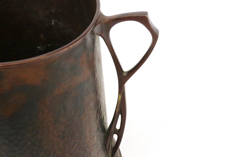 Carl Deffner German Jugendstil Wine Cooler in Hammered Copper and Cast ...