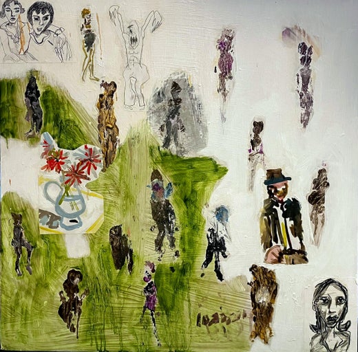 C. Dimitri - Parade Street Shroud, white abstraction w green tree ...
