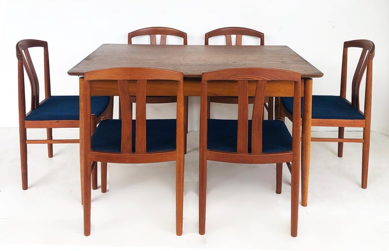 Carl Ekstrom Albin B. Johansson Teak Dining Table Set with Chairs For ...