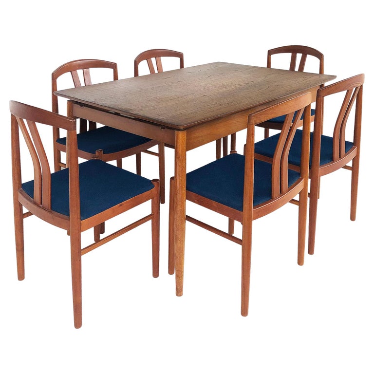 Carl Ekstrom Albin B. Johansson Teak Dining Table Set with Chairs For ...