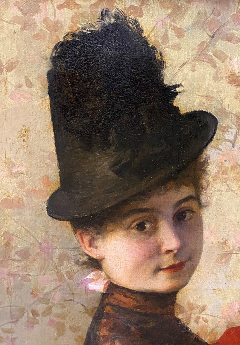 Carl Ernst Von Stetten - Portrait of a Woman with a Fan For Sale at 1stDibs