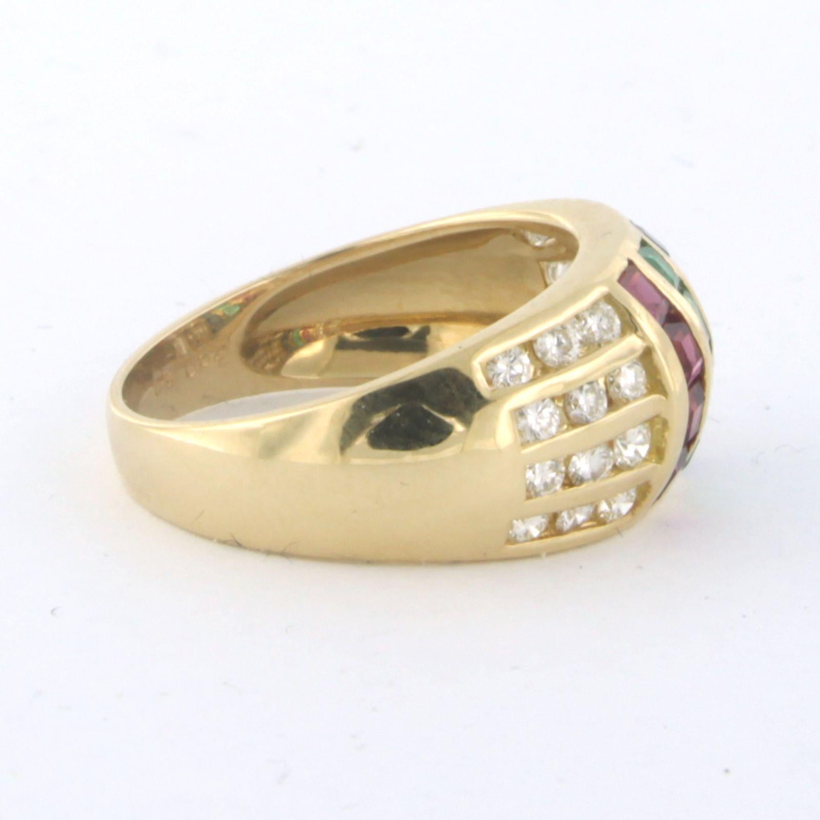 CARL F. BUCHERER Ring with Emerald, Sapphire, Ruby and diamonds 18k ...