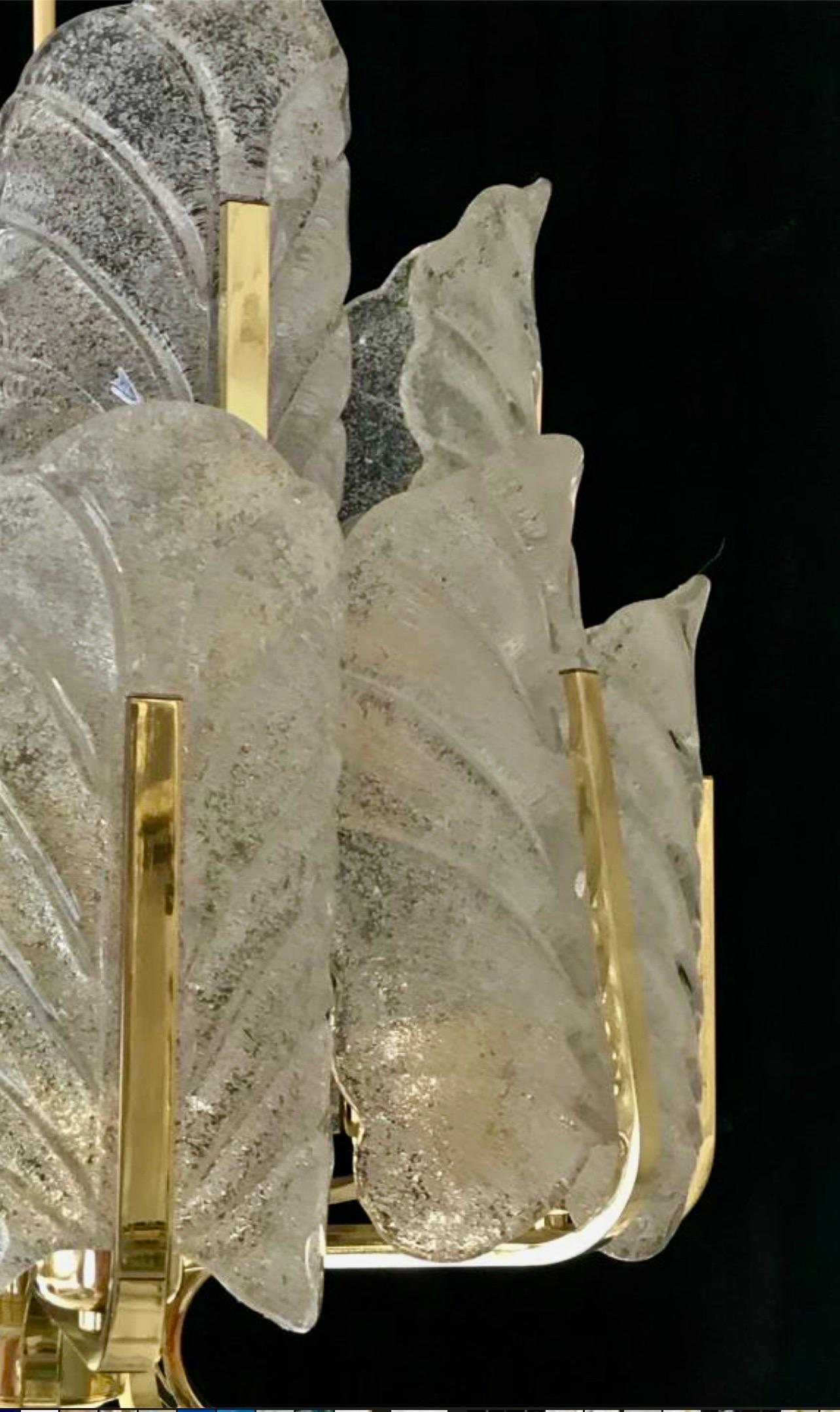 Carl Fagerlund By Orrifors Chandelier 14 Leaves glass Murano For Sale ...