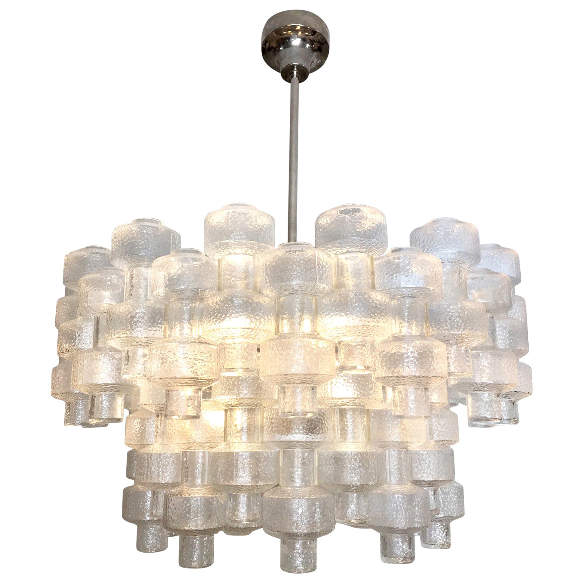 Orrefors Carl Fagerlund Crystal Chandelier For Sale at 1stDibs