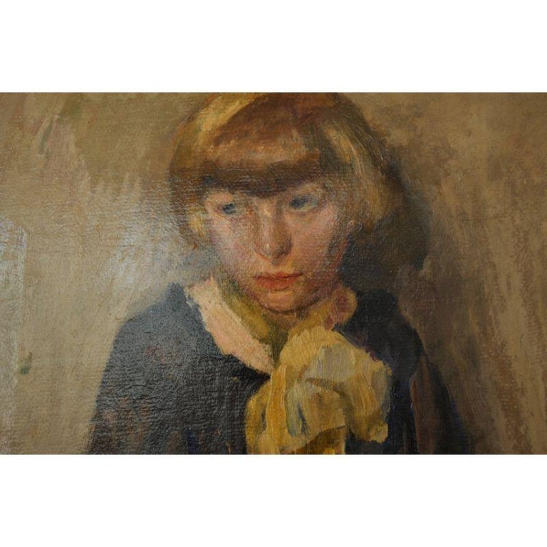 Carl Fischer "Portrait of A Women in A Nice Dress" Framed For Sale at ...