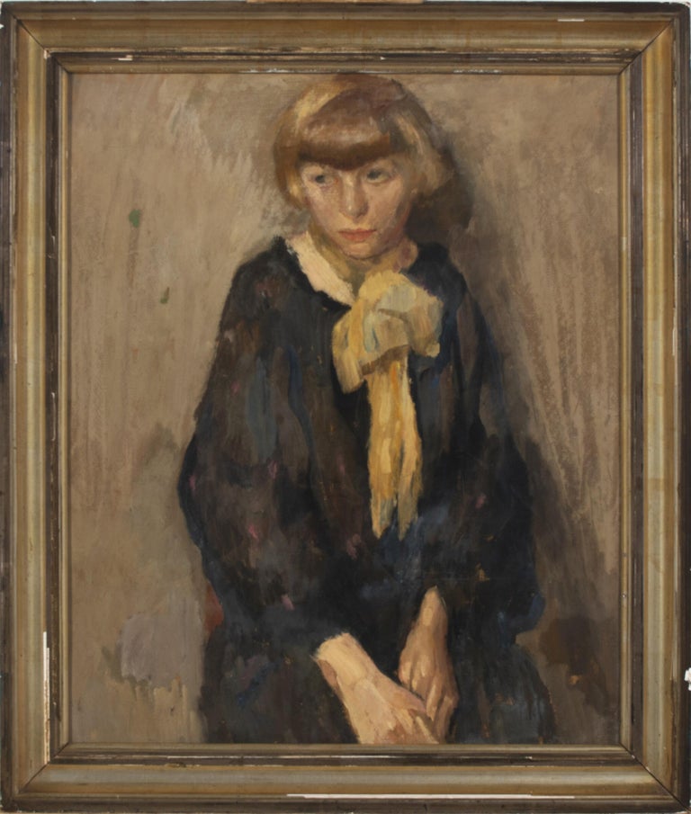 Carl Fischer "Portrait of A Women in A Nice Dress" Framed For Sale at ...