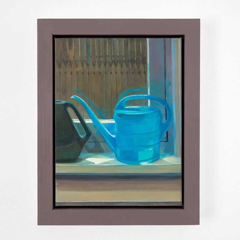 Carl Grauer - Water Pitchers (Contemporary Still Life of Bright Blue ...