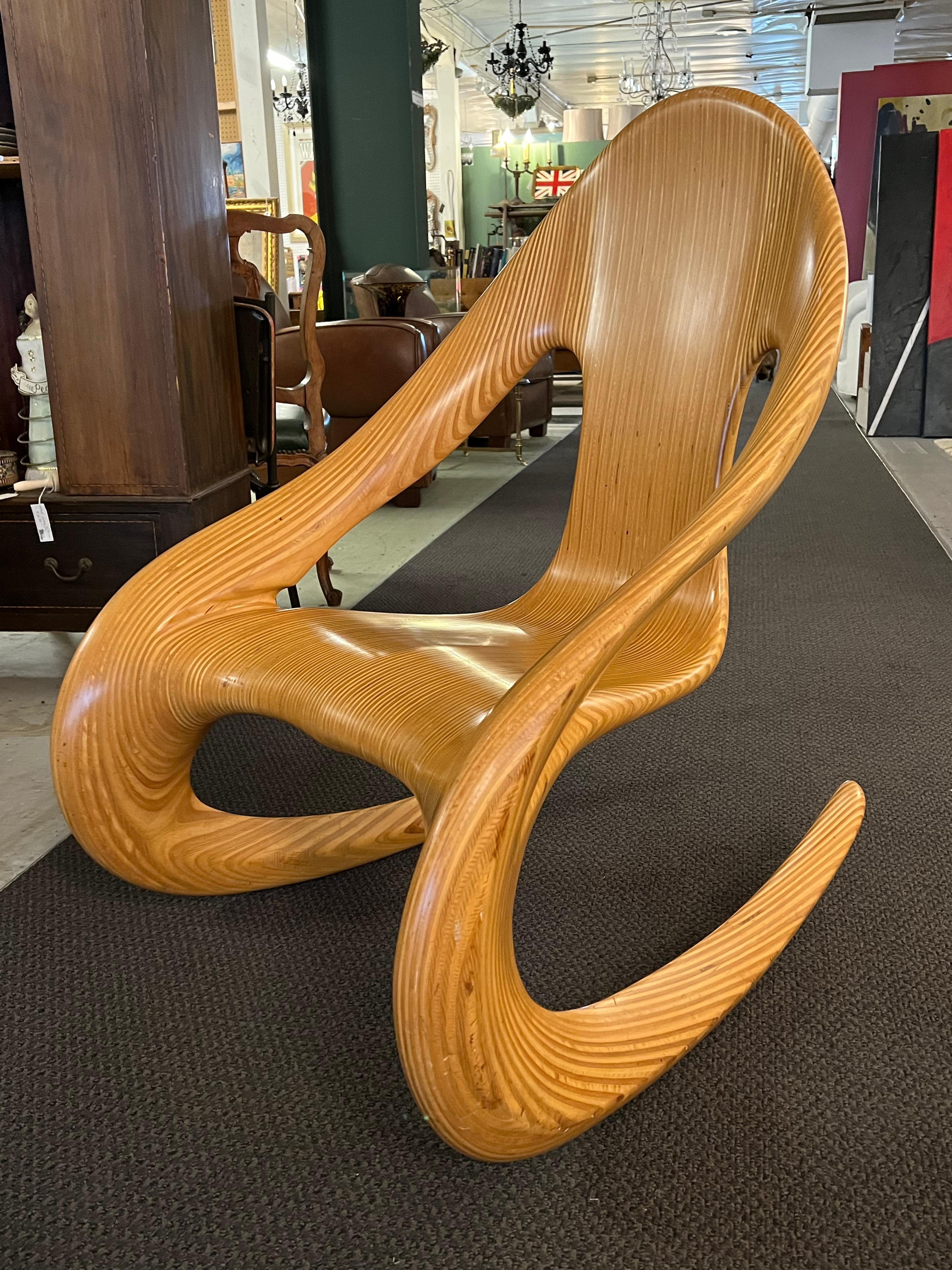 Carl Gromoll Sculptural Rocking Chair, 1983 at 1stDibs