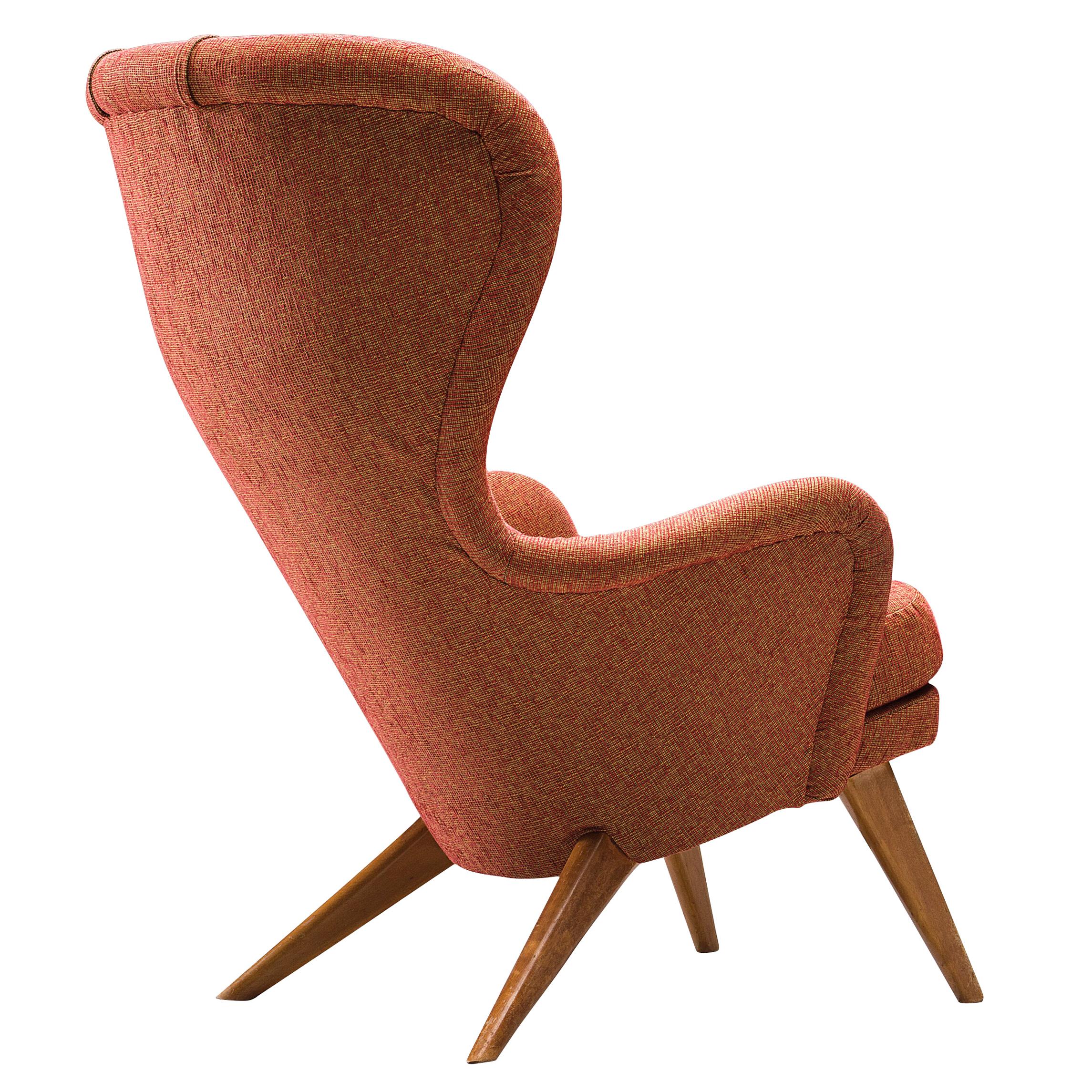 Hickory White Overstuffed Chair Rolled Arms Toile Fabric Corduroy Club ...